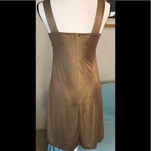 Rhapsody | Dresses | Rhapsody Shiny Gold Dress With Lining S | Poshmark